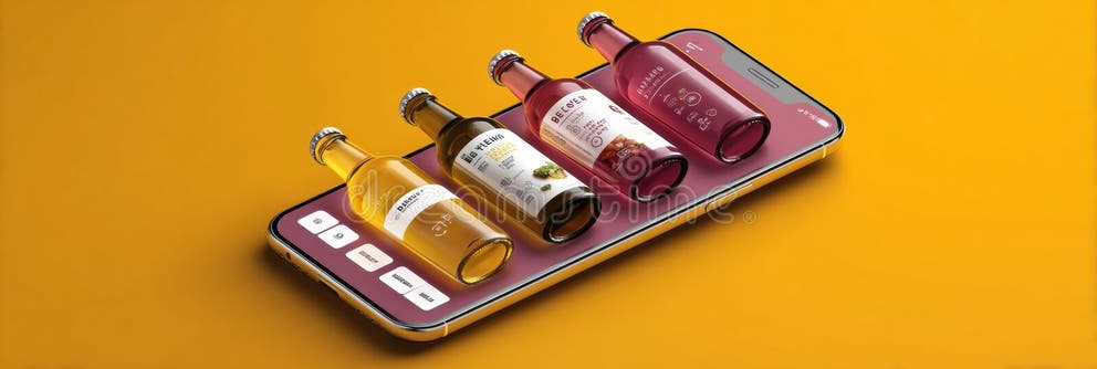 Brewing App UI Concept Features Floating Bottles with a Clean Text Area ...