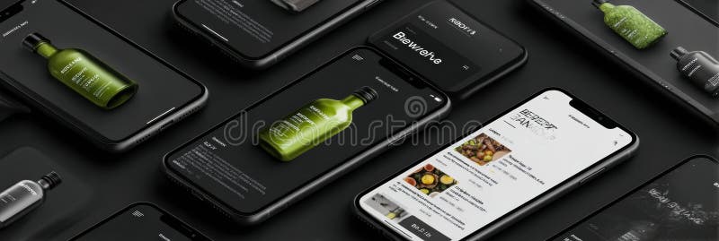Brewing App UI Concept Featuring Floating Bottles and a Clean Text Zone ...
