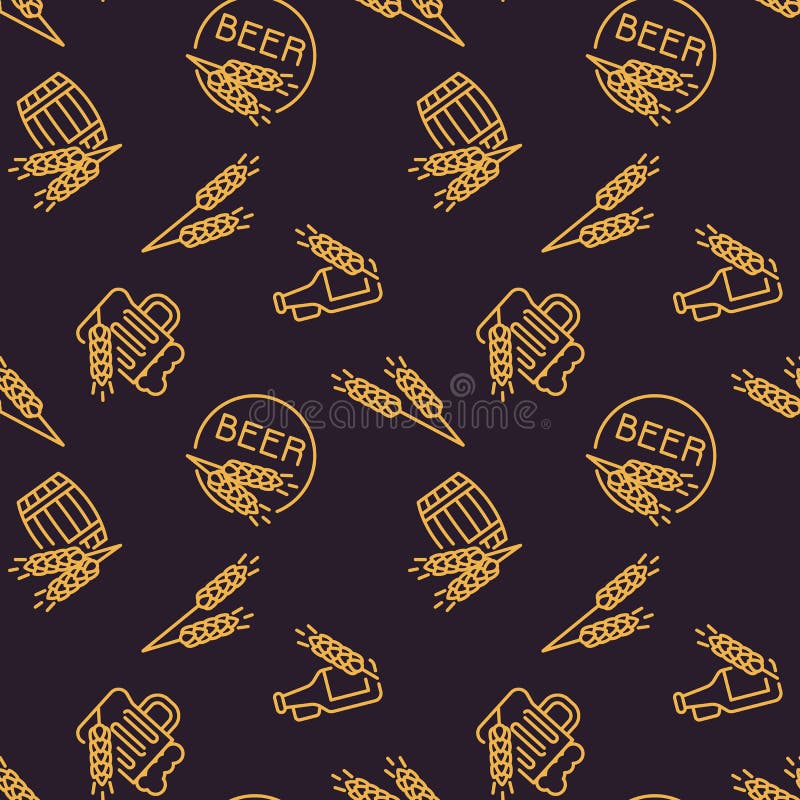 Brewing beer icons pattern stock vector. Illustration of brewing ...