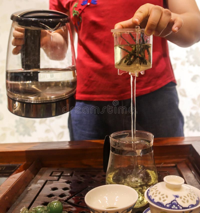 Brewing Chinese Tea from the Tea Leaves Stock Image - Image of leaf ...