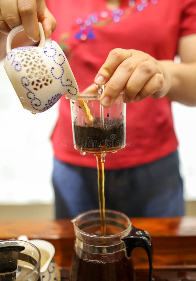 Brewing Chinese Tea from the Tea Leaves Stock Photo - Image of china ...