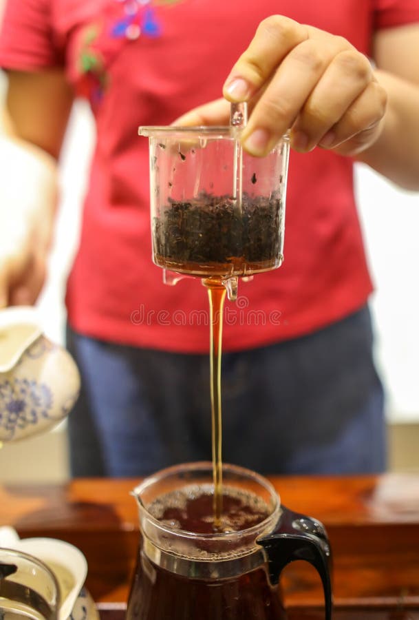 Brewing Chinese Tea from the Tea Leaves Stock Photo - Image of culture ...