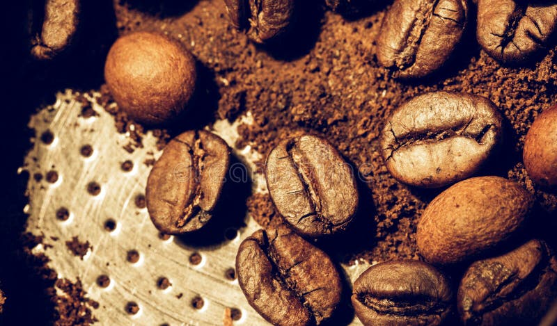 Brewing Italian Traditional Coffee. Coffee Maker Inside after Brewing ...