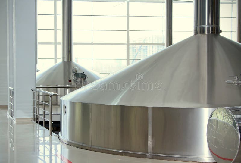 Steel Fermentation Vats on Brewer Factory Stock Image - Image of modern ...