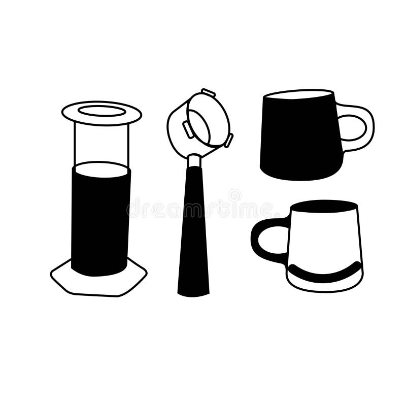 Brewmaster S Palette: Coffee Brewing Kit Stock Vector - Illustration of ...