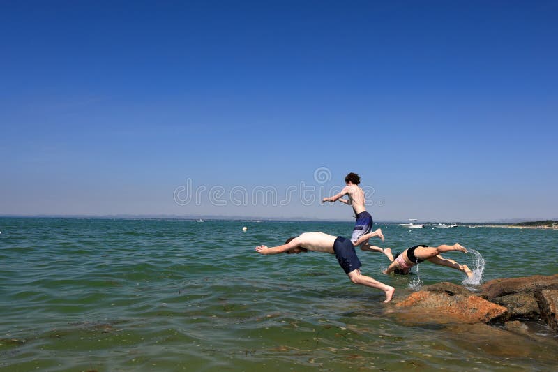 Brewster, MA, USA - July 28th 2025 - Young Swimmers Dive into Cape Cod ...