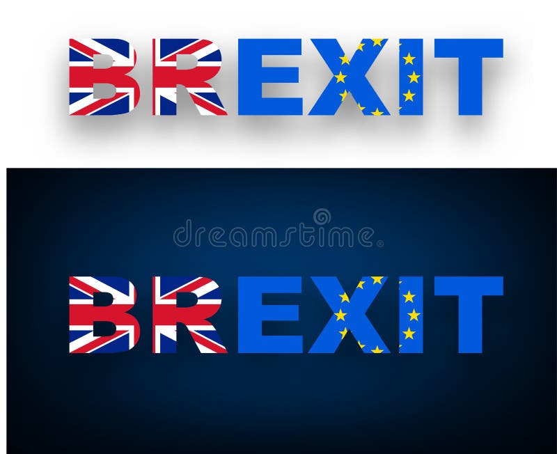 Brexit banner with flags. stock vector. Illustration of decor - 89284697