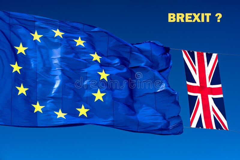 Brexit concept with flags stock image. Image of text - 137376039