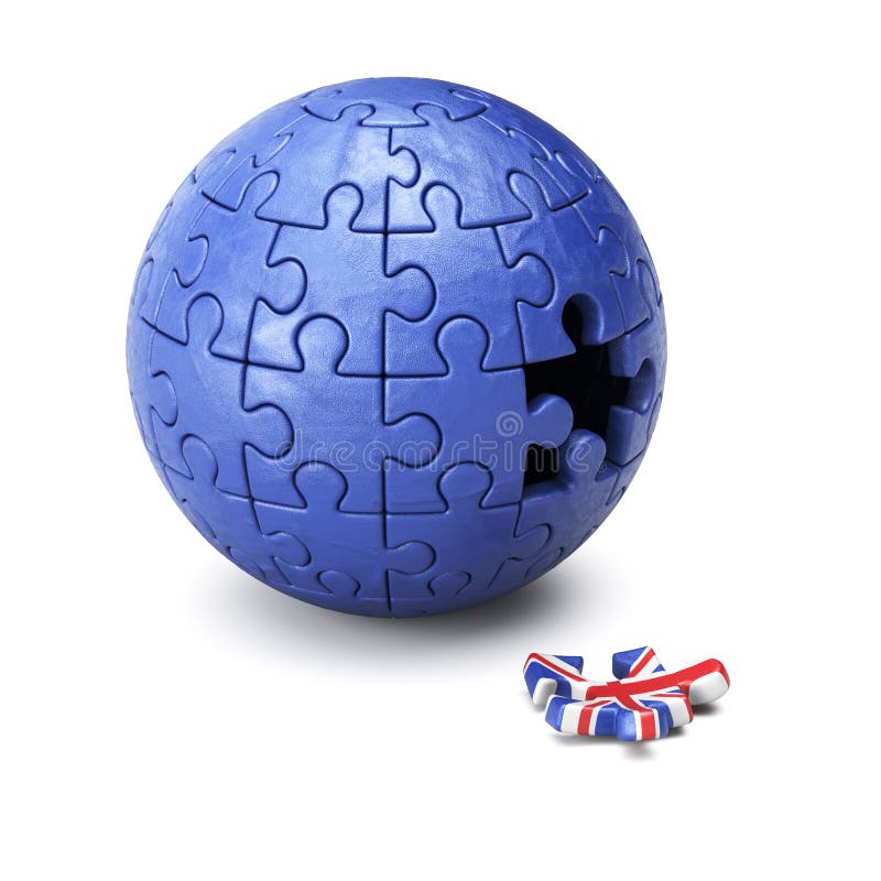 Brexit Concept Puzzle Sphere Stock Illustration - Illustration of ...