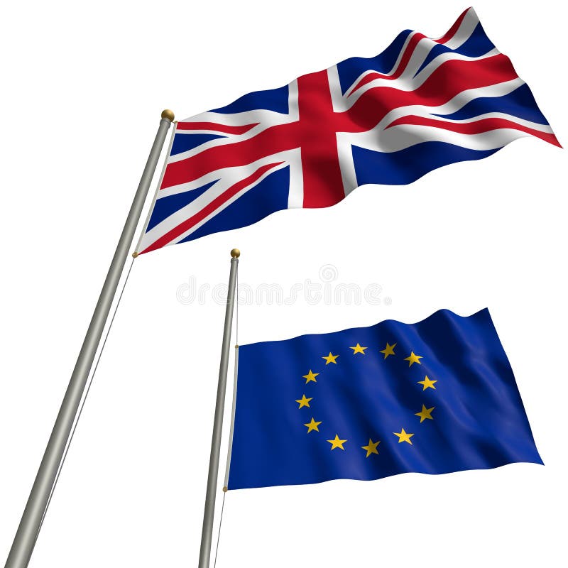 Brexit - the Flag of Great Britain with EU-flag Stock Illustration ...