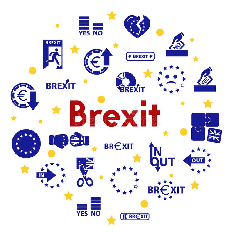 Brexit icon set for web stock illustration. Illustration of europe ...