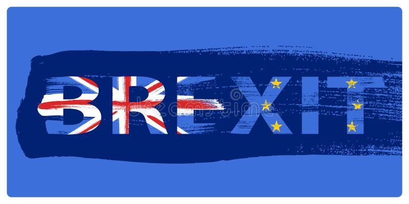 Brexit Illustration - Painted Brush Stroke Background. Stock Vector ...