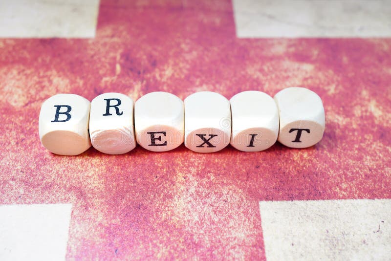 Brexit Letter Cube on Union Jack Stock Photo - Image of detail, emblem ...