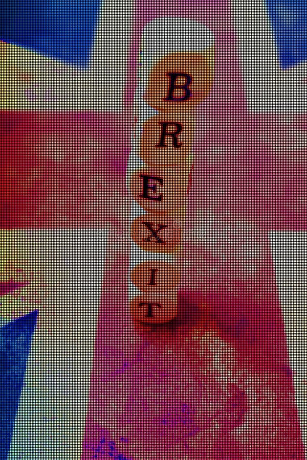 Brexit Letter Cube on Union Jack, Image As Raster Graphics or Pixel ...