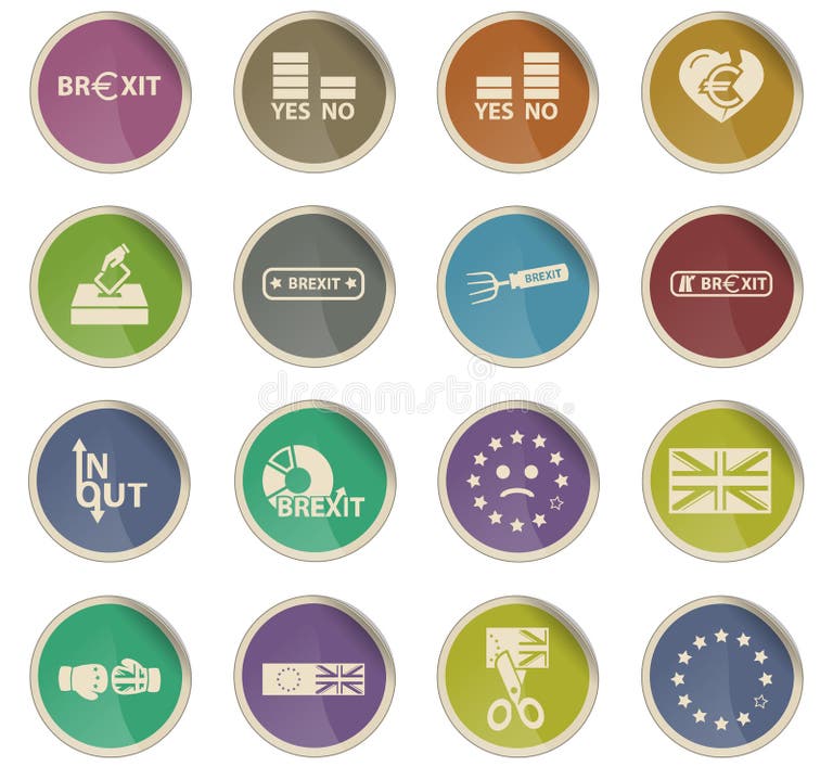 Brexit icon set stock vector. Illustration of shape - 123568165