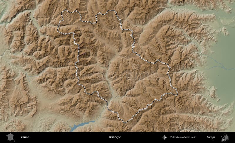 Briancon Outlined, France. Physical Stock Photo - Image of ...