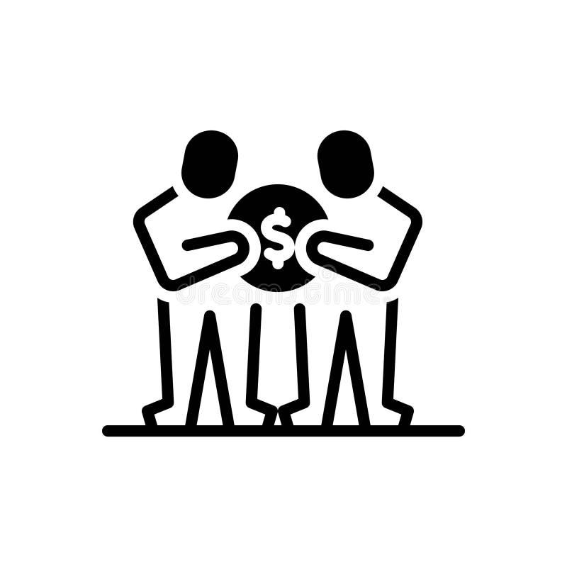 Black Solid Icon for Bribe, Corruption and Money Stock Vector ...