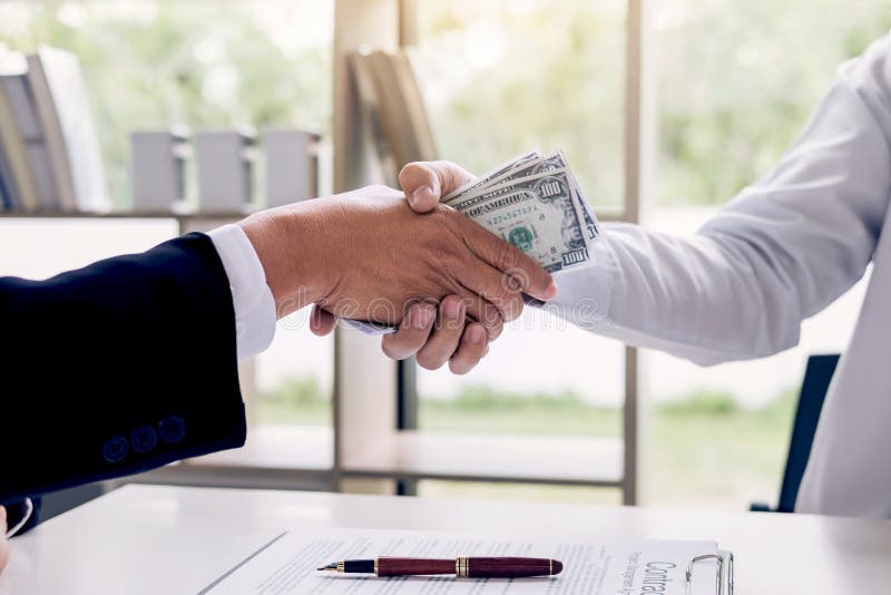 Bribery and Corruption Concept, Bribe in the Form of Dollar Bill Stock ...