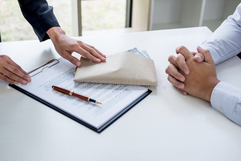 Bribery and Corruption Concept, Bribe in the Form of Dollar Bill Stock ...