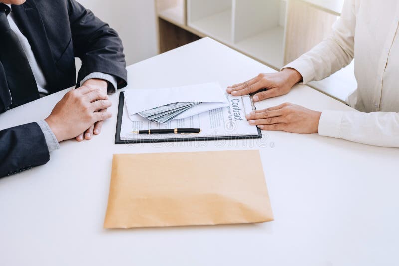 Bribery and Corruption Concept, Bribe in the Form of Dollar Bill Stock ...