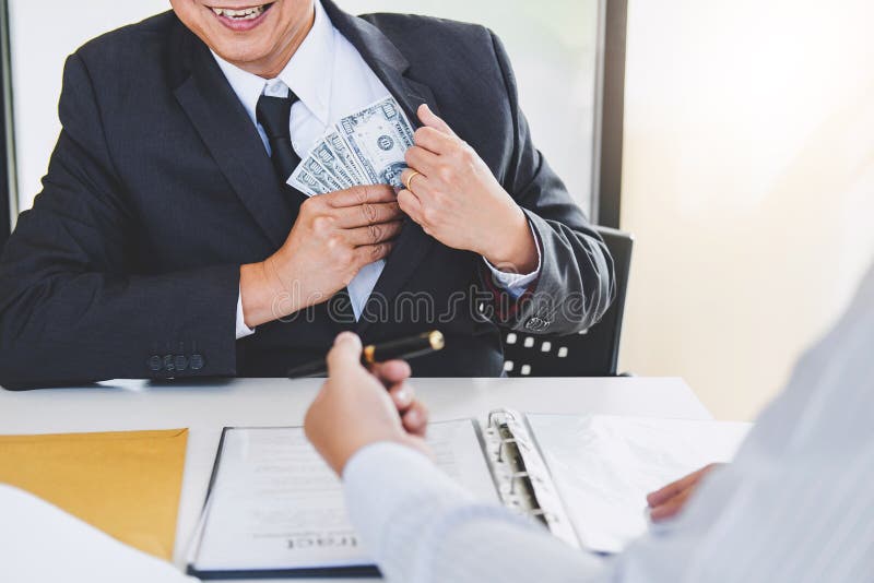 Bribery and Corruption Concept, Bribe in the Form of Dollar Bill Stock ...