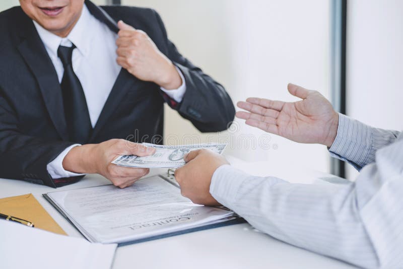 Bribery and Corruption Concept, Bribe in the Form of Dollar Bill Stock ...