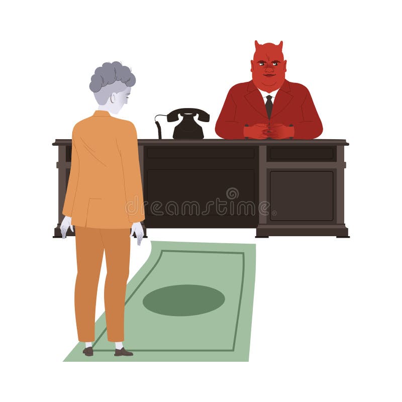 Bribery and Corruption with Man Character Standing on Banknote Mat in ...