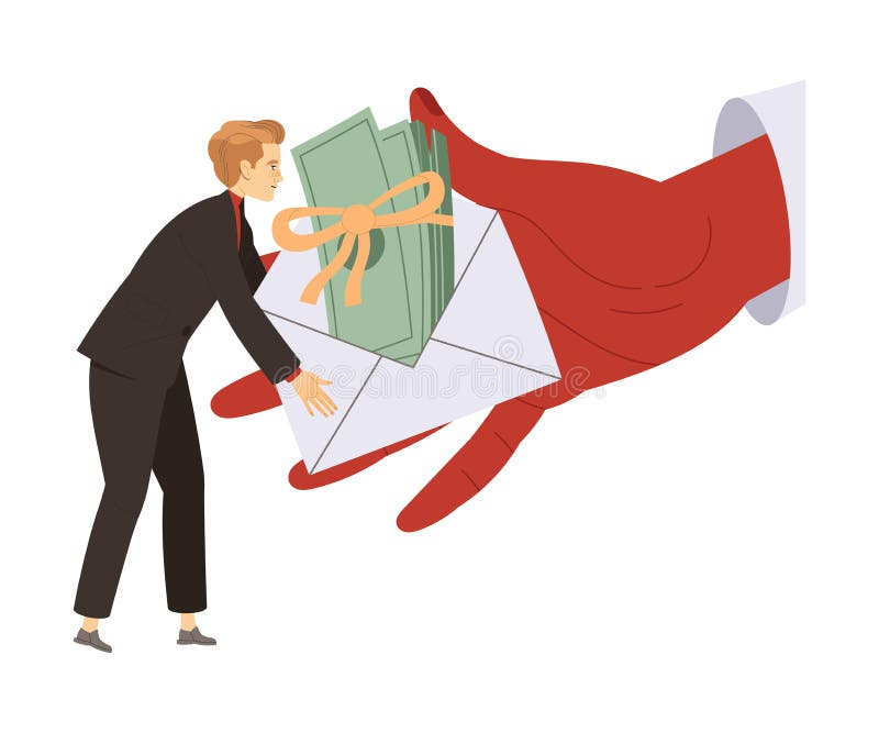 Bribery and Corruption with Man Character Taking Money in Envelope ...