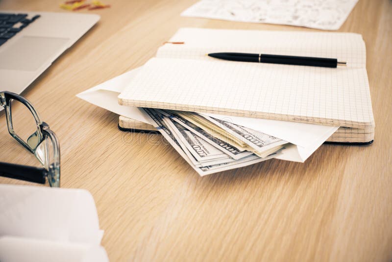 Bribery and Corruption in Office Stock Photo - Image of inside, notepad ...