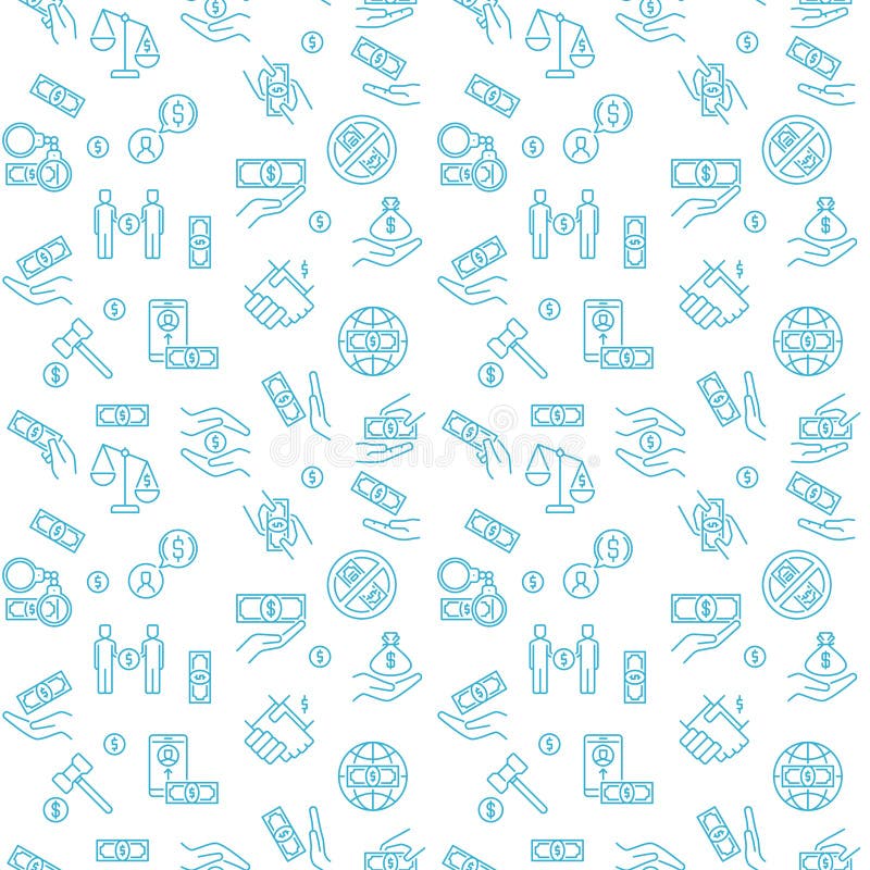 Bribery and Corruption Vector Seamless Background - Bribery Line ...
