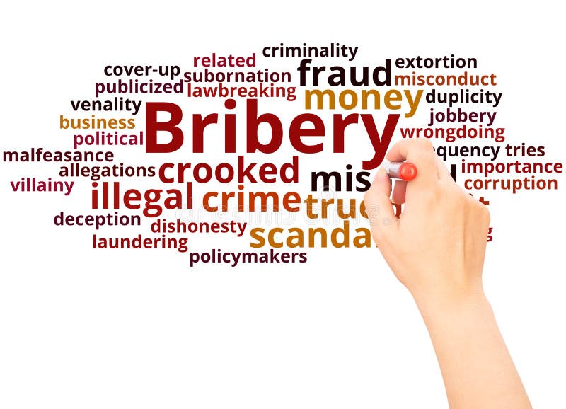 Bribery Word Cloud Hand Writing Concept Stock Illustration ...