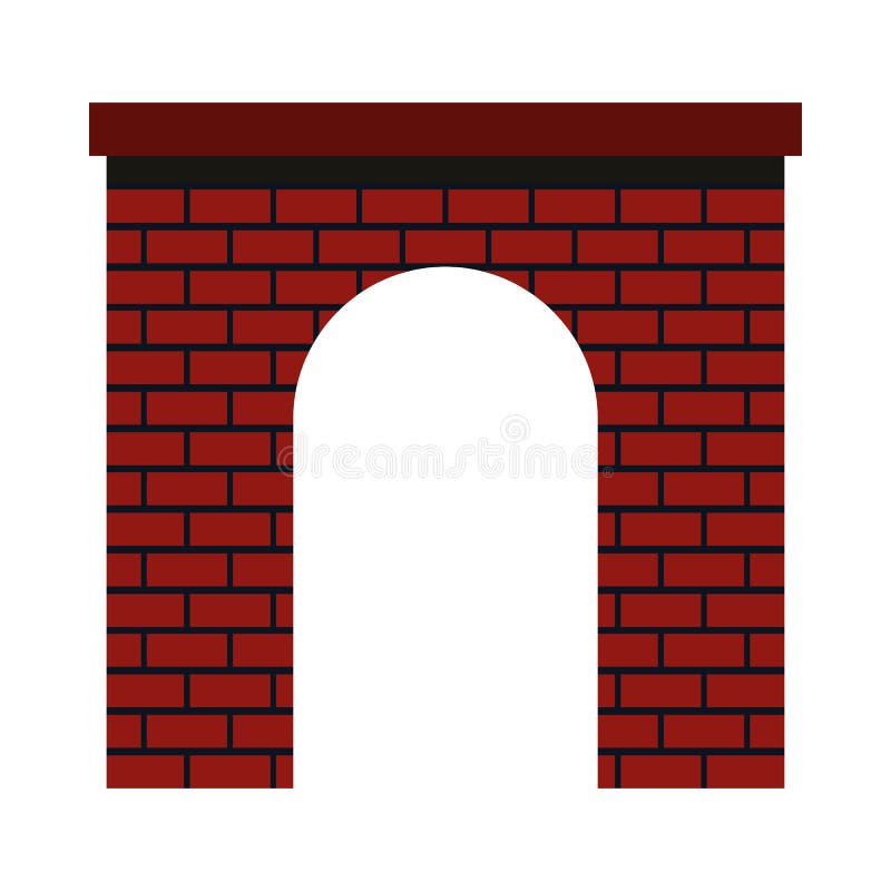 Brick Arch Icon, Flat Style Stock Vector - Illustration of arch, brick ...