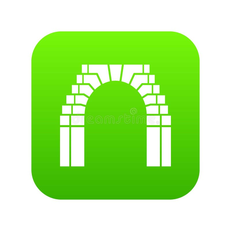 Brick Arch Icon Green Vector Stock Vector - Illustration of doorway ...