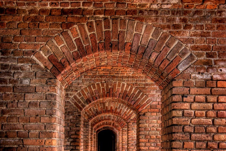 Brick arches stock image. Image of brick, hallway, perspective - 4970033