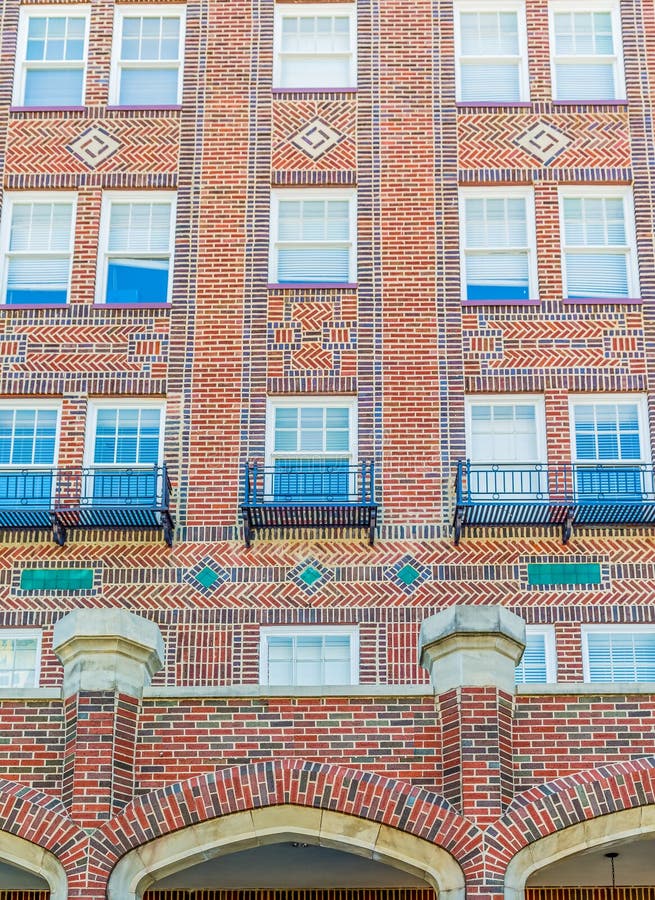Brick Arches on Old Hotel stock photo. Image of pattern - 121604106