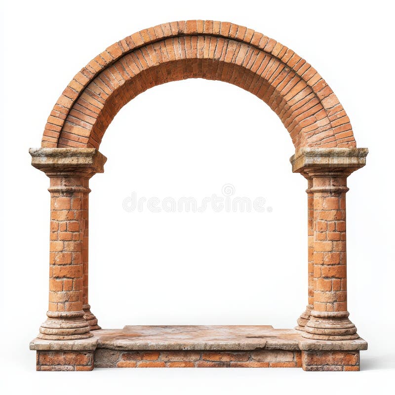 A Brick Archway with Two Columns, Showcasing Classic Architectural ...