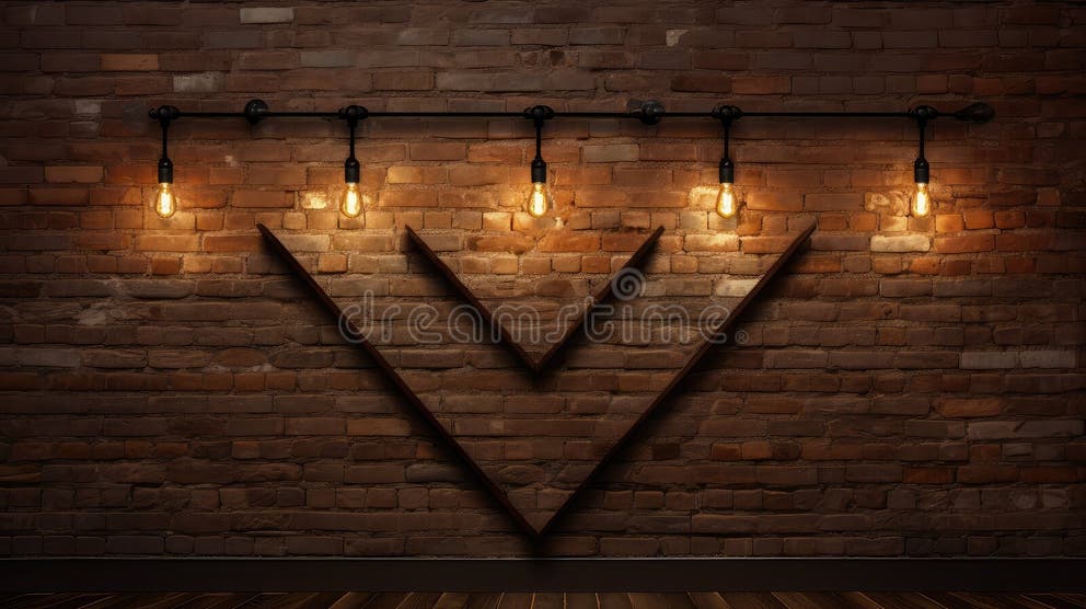 Brick Arrow with Light Bulbs Stock Illustration - Illustration of warm ...