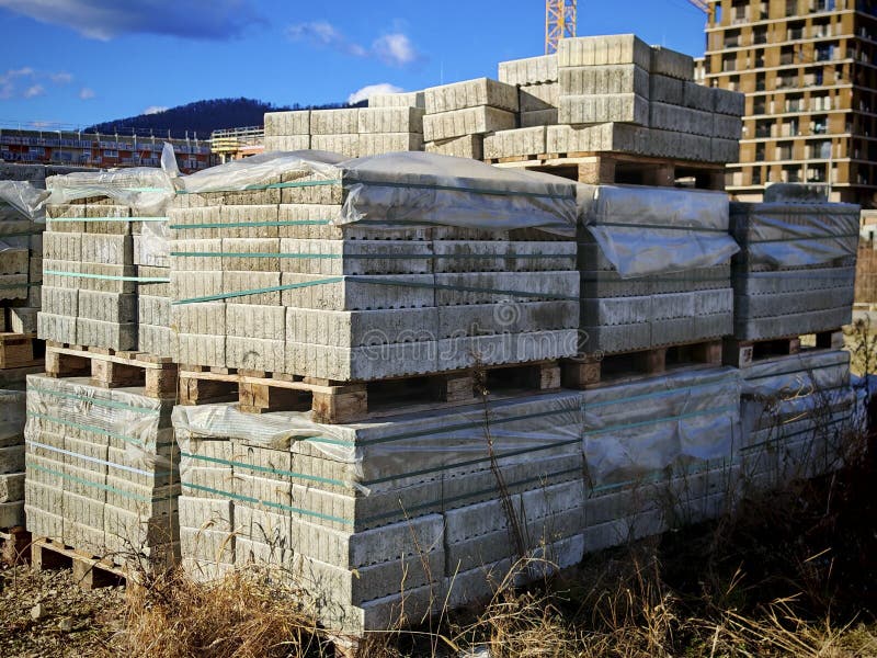 Brick As a Building Material Stock Image - Image of materials, site ...