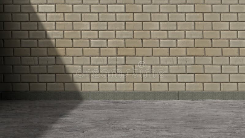 Brick and Asphalt Beige Tile-like Wall Shadow Clean Empty Wall Old ...