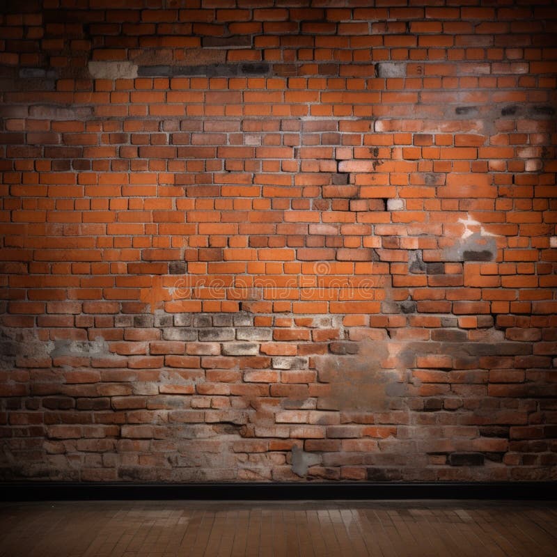 Brick Backdrop Orange Wall with a Black Bordered Shadow Background ...