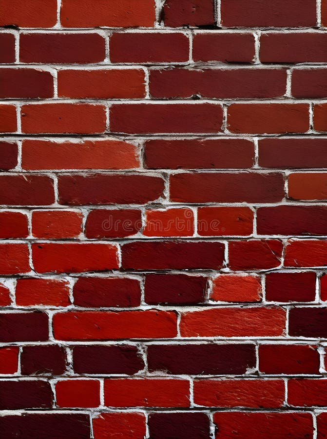 Brick Background Drawing Kodachrome Colors Sharp Focus. Stock ...