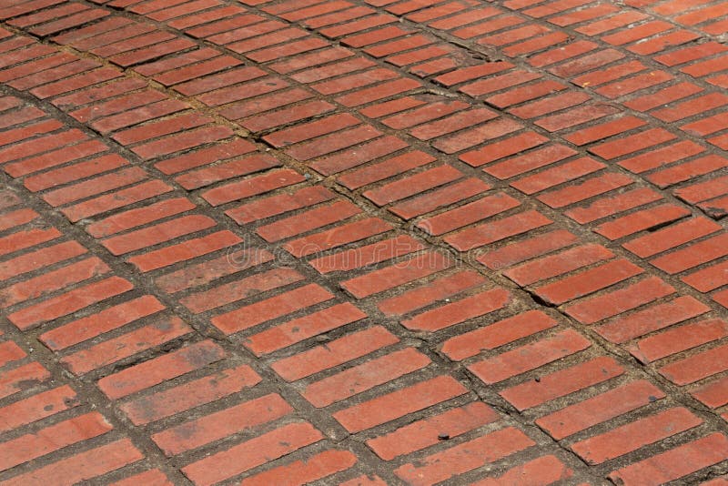 Brick Background, Floor with Wide Mortar Set in Sweeps, Red Clay Brick ...