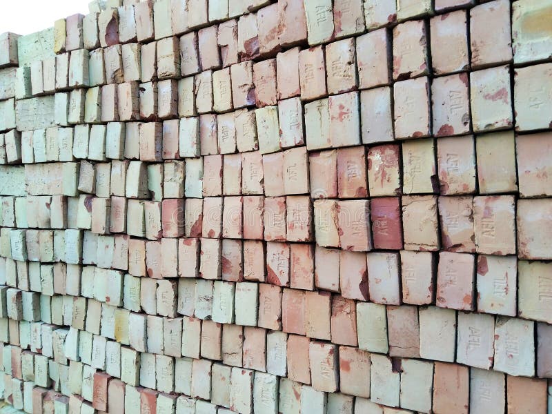 Brick Background Wallpaper Brick Piled Up on the Side of Road Stock ...