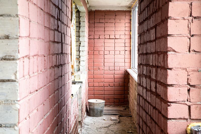 Brick Balcony and Construction Waste Stock Image - Image of capital ...