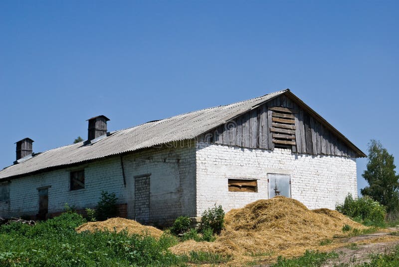 Old Barn with a Stack of Firewood Stock Image - Image of falu, barn ...