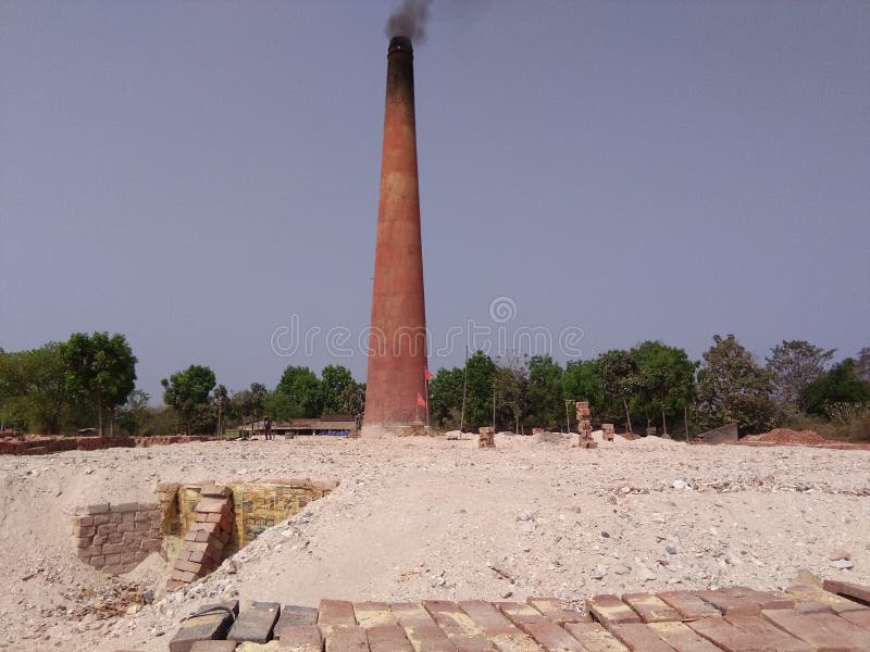 Brick bhata chimni stock image. Image of brick, chimni - 152513675