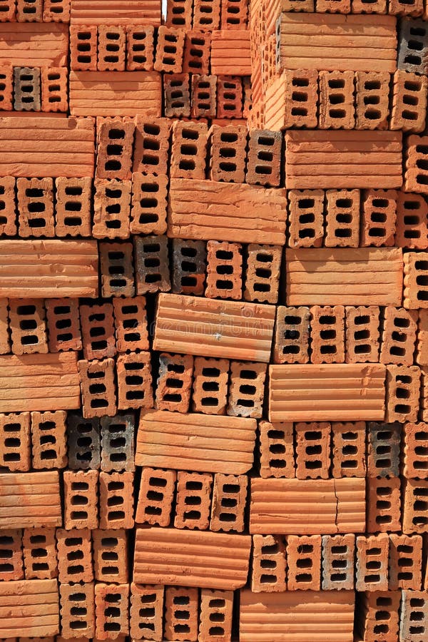 Brick Block Building Material in Construction Site Stock Photo - Image ...