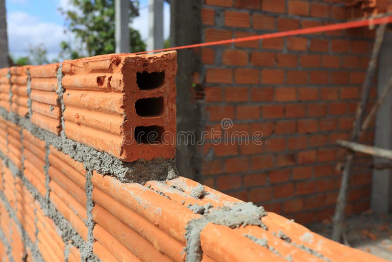 Brick Block in Construction Building Industry Stock Image - Image of ...