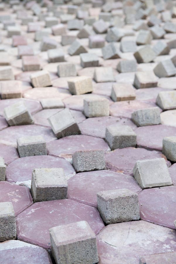 Brick Block Pathway in Town Stock Image - Image of brick, road: 137159899