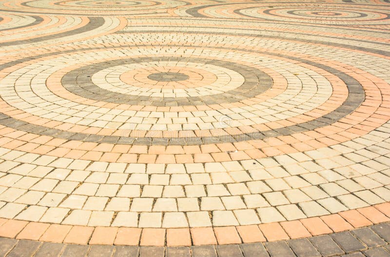 Brick Blocks Floor Circle Pattern Stock Image - Image of circle ...
